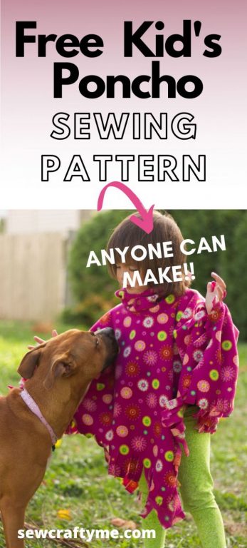Easy Fleece Poncho Pattern for Kids - Sew Crafty Me
