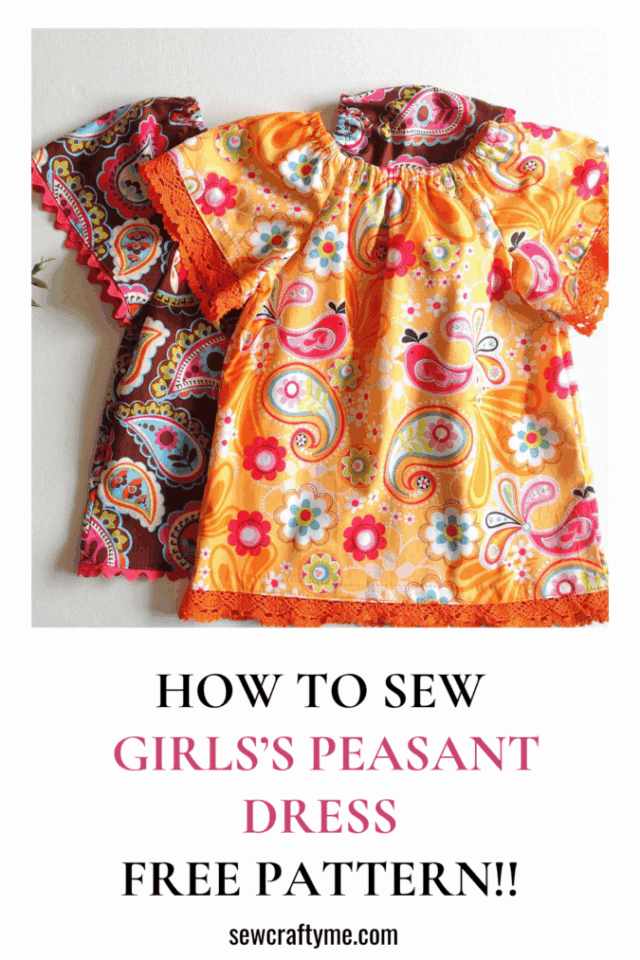 Easy Peasant Dress in 5 Steps ( Sewing Project) - Sew Crafty Me
