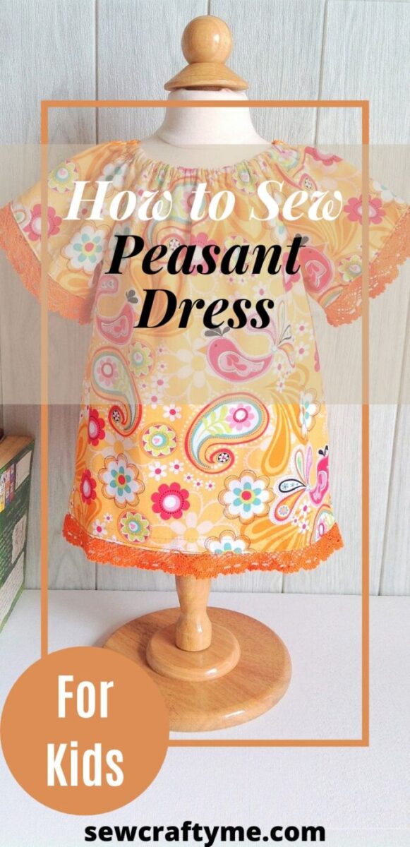 Easy Peasant Dress in 5 Steps ( Sewing Project) - Sew Crafty Me