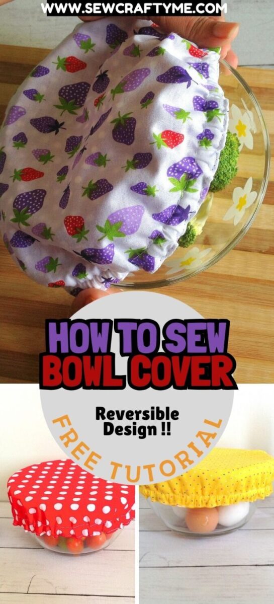 10 minute DIY Reusable Fabric Bowl Cover - Sew Crafty Me