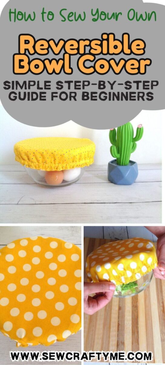10 minute DIY Reusable Fabric Bowl Cover - Sew Crafty Me