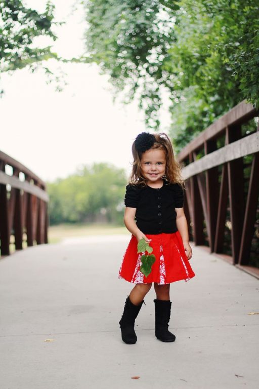 Free Box Pleated Skirt Pattern for Girls - Sew Crafty Me