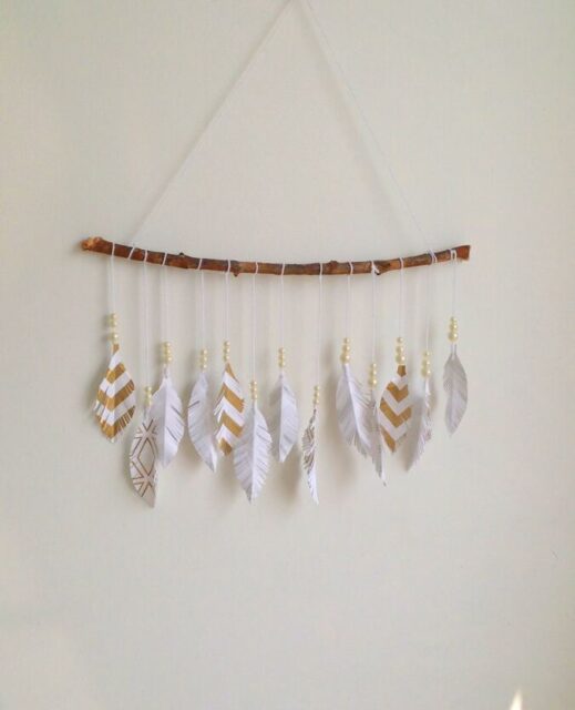 DIY Paper Feather Wall Hanging - Sew Crafty Me