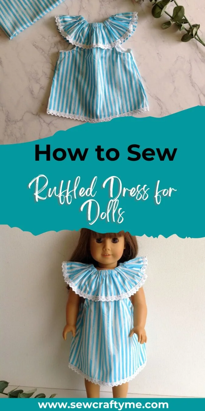 The Easiest Doll Ruffle Dress Sewing Pattern - Sew Crafty Me