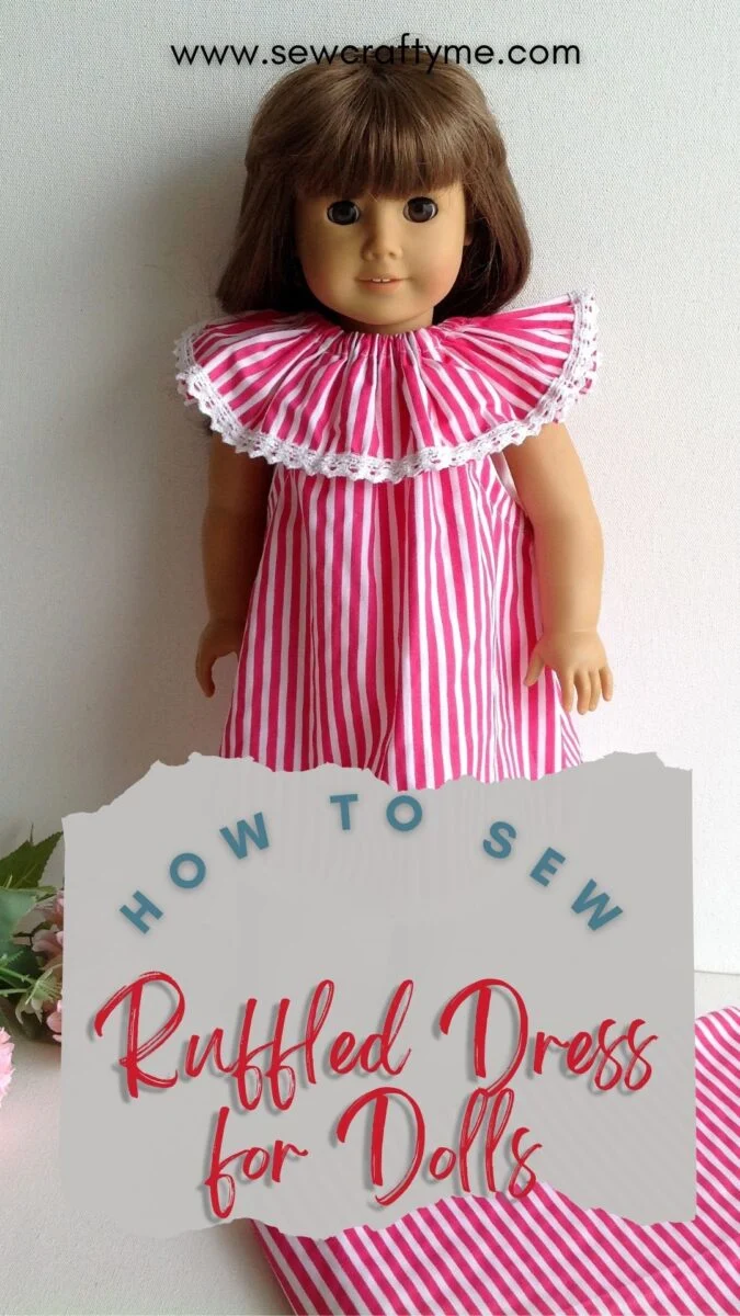 The Easiest Doll Ruffle Dress Sewing Pattern - Sew Crafty Me