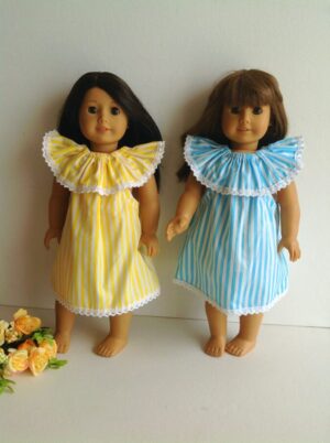 The Easiest Doll Ruffle Dress Sewing Pattern - Sew Crafty Me